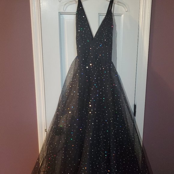 Dresses | Black Glimmer Prom Dress | Poshmark